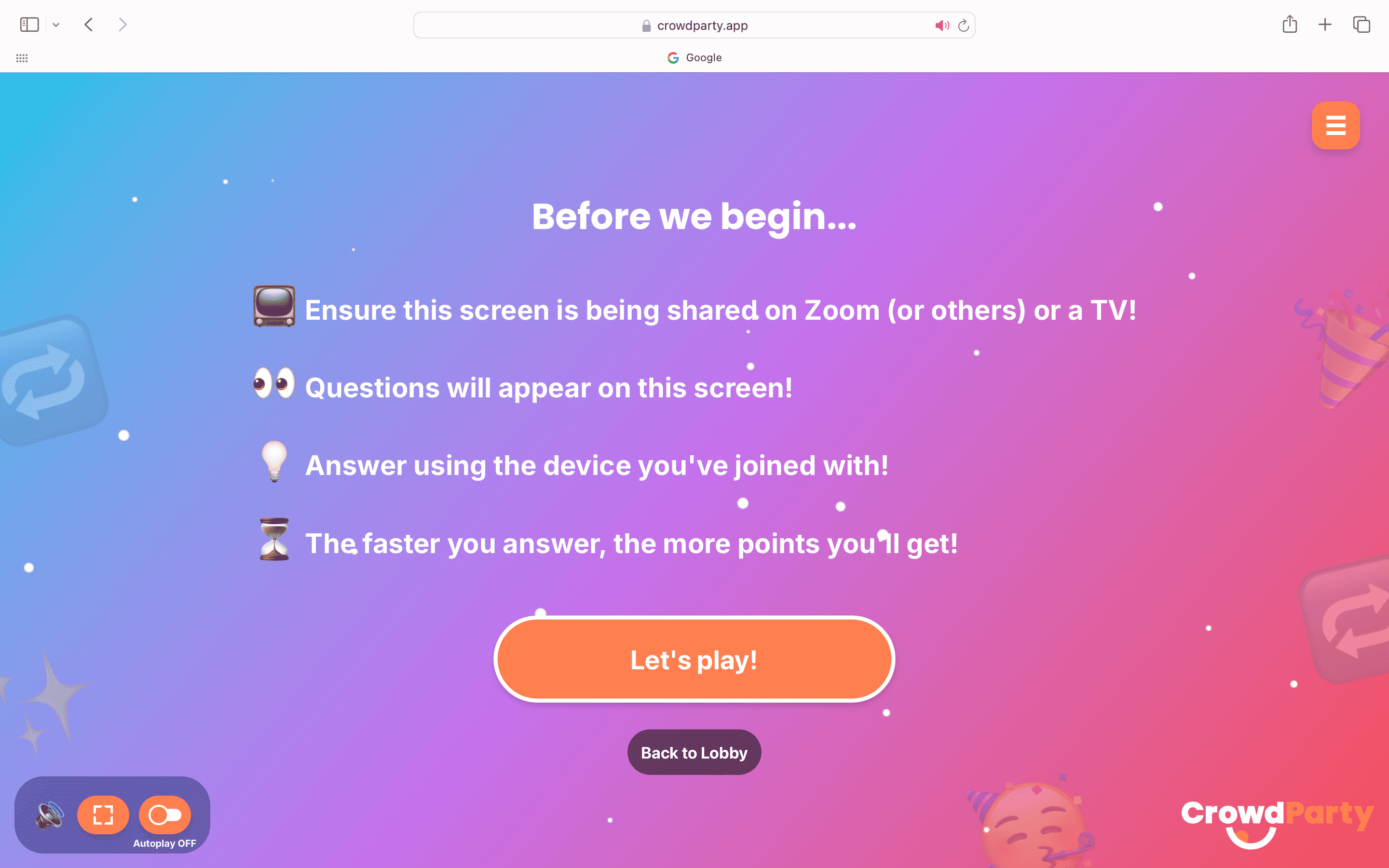 How to Host a CrowdParty Game